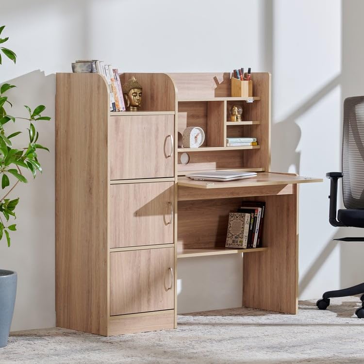 Home Centre Engineered Wood Helios Laminated Alton Study Desk, Brown ...
