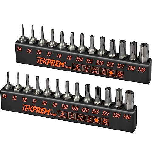 Torx Security Bit Set, TEKPREM 2 PACK 13-Piece Torx Screwdriver Bit Set with T4 T5 T6 T7 T8 T9 ...