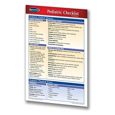 Amazon.com : Pediatric Checklist Guide - Pocket Chart - Medical Quick ...