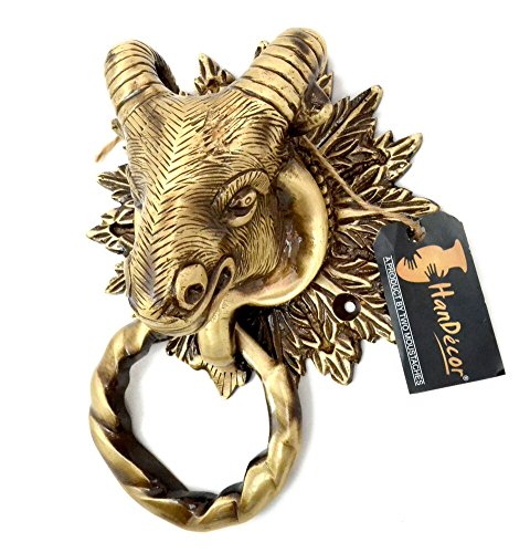 Two Moustaches Sheep Design Brass Door Knocker : Amazon.in: Home ...