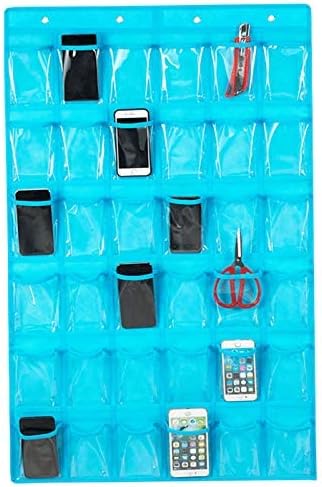 Cell Phone Holder Classroom 36 Hanging Pocket Organizer, Blue/Yellow ...