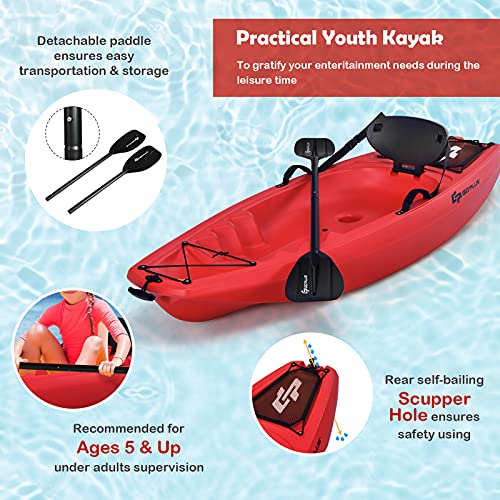 Goplus Kayak pour jeunes, bateau de pêche récréatif pour enfants avec ...
