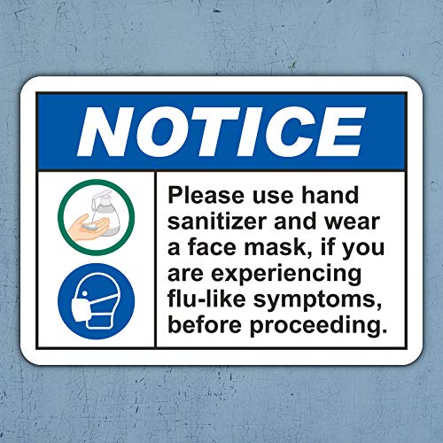 Notice Use Hand Sanitizer Wear Face Mask Sign | Acrylic Board Fixed on ...