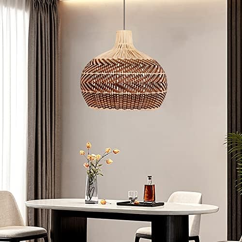 Arturesthome Rattan Pendant Lights, Wicker Chandelier Boho Basket ...