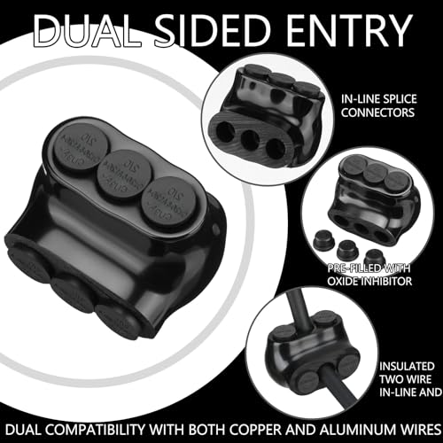 Snapklik.com : Kanayu 5 Pcs Black Insulated Multi Cable Connector, 3 ...