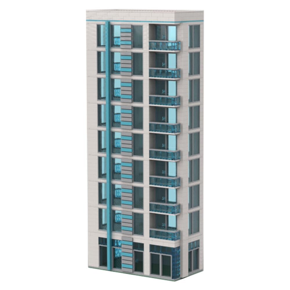 Amazon.com: ZITIANYOUBUILD Blue and White Skyscraper Model Modular ...