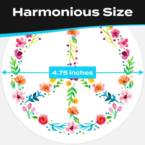 Snapklik.com : Stickios Floral Peace Sign Sticker 475x475 Inches - Made ...