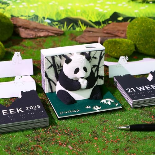 MACTANO 3D Art Calendar Memo Pad 2025, Creative Time piece Calendar ...