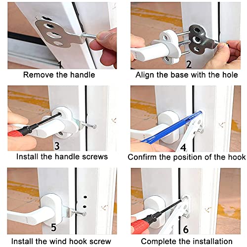 Window Locks, 2 Pcs White Window Limiter, Adjustable Position Casement ...
