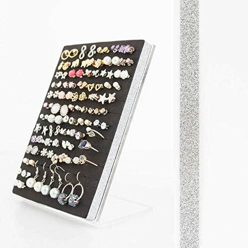 Amazon.com: Stud or Hook Earring Holder, Acrylic Earring Stand, Silver ...