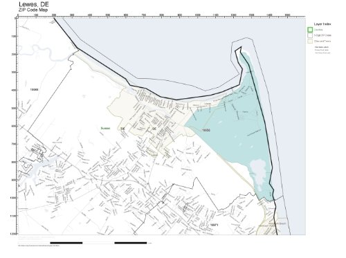 ZIP Code Wall Map of Lewes, DE ZIP Code Map Not Laminated: Amazon.com ...