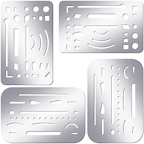 Amazon.com : Clabby 4 Pieces Erasing Shield Stainless Steel Drawing ...