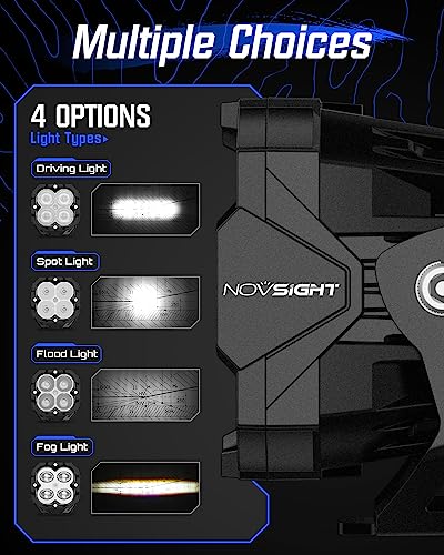 Snapklik.com : NOVSIGHT Pod Lights 3 Inch, SAE Offroad LED Light Pod Combo