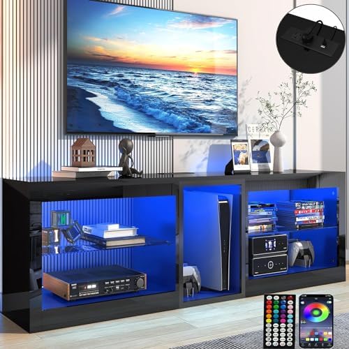 Amazon.com: Vinctik 6&Fox LED TV Stands w/60,000-Colors Lights&6.5ft ...