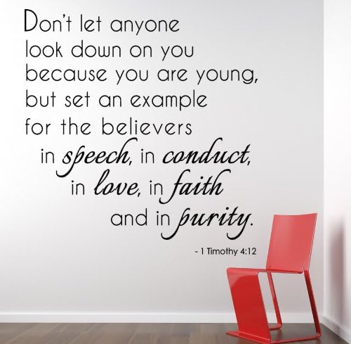 Amazon.com: Dont let Anyone Look Down on You. 1 Timothy 4:12 Religious ...