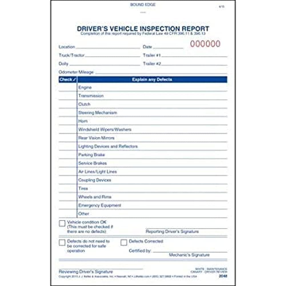 Buy Simplified Driver's Vehicle Inspection Report 5-pk. - Book Format ...