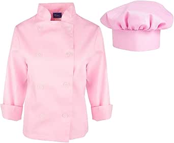 Amazon.com: KNG Pink Kids Medium Chef Jacket and Hat : Clothing, Shoes ...