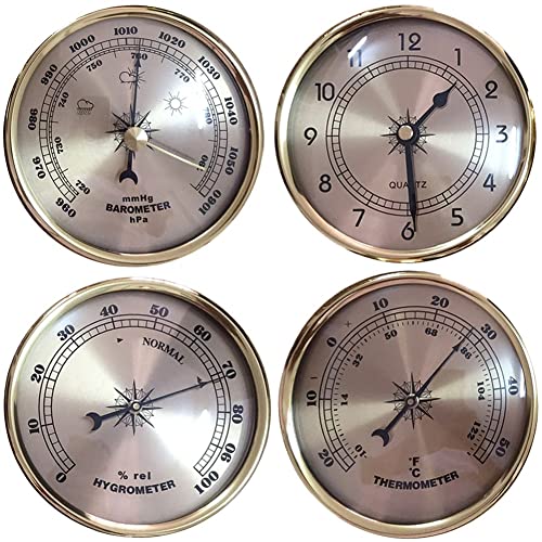 YANYUESHOP Portable Wall Barometer Clock Meter, 4Pcs Weather Station ...
