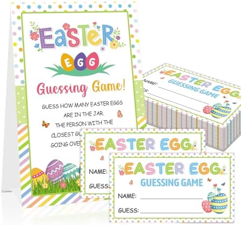 Amazon.com: LIJUGITF Easter Guessing Game Cards, Guess How Many Easter ...