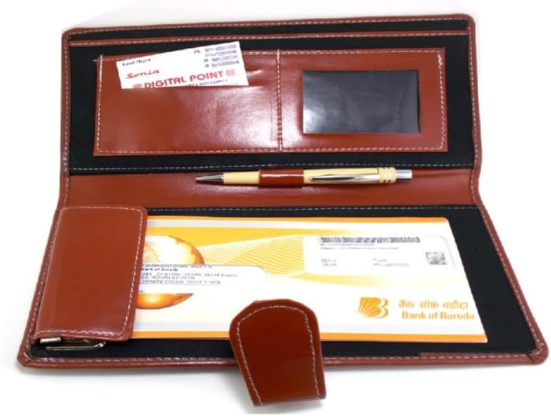 OWT Cheque Book Holder, Vegan Leather Expanding Handmade Multiple ...