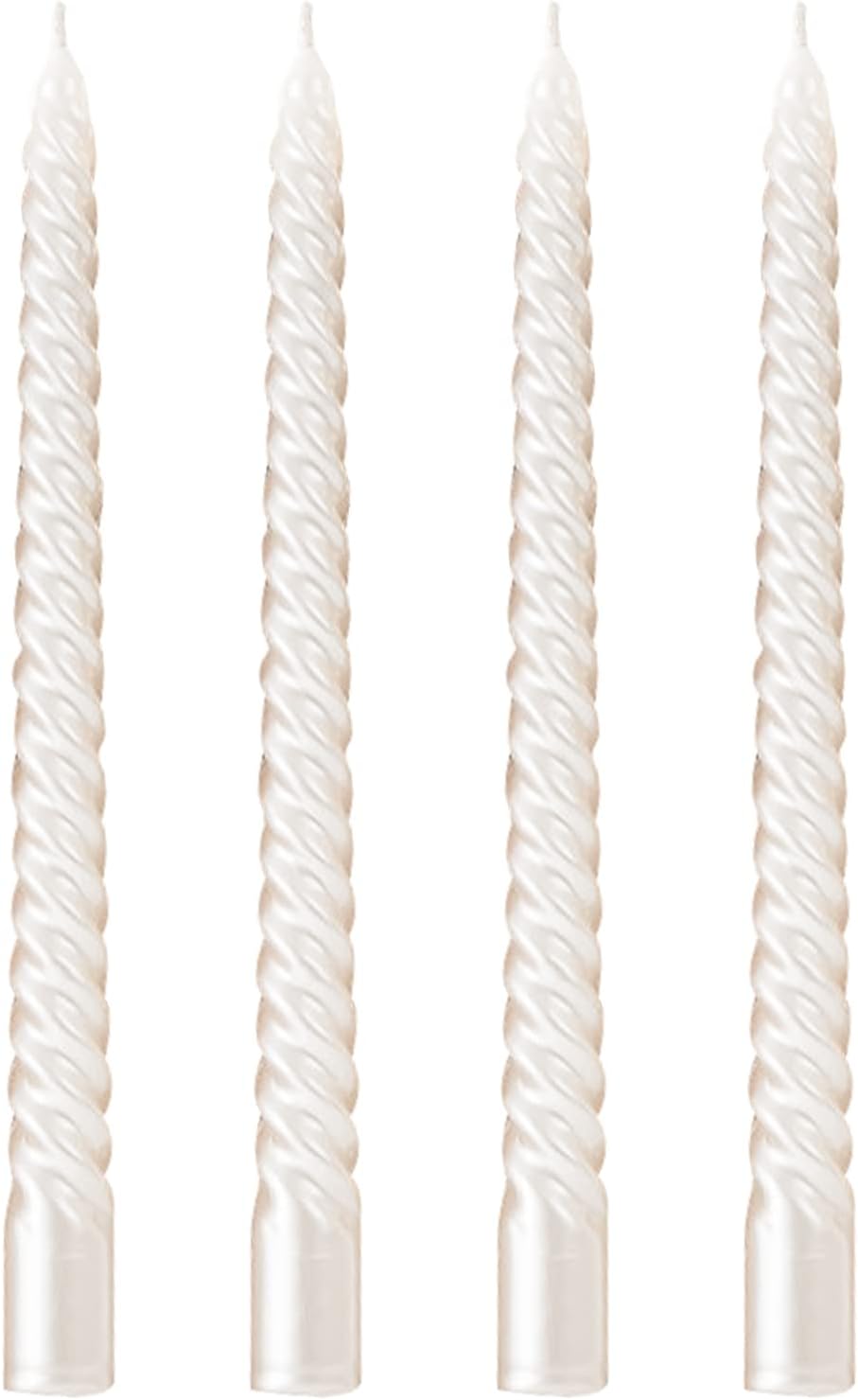 Amazon.com: 8 Inch Cream Spiral Taper Candles Set 12 Pack Dripless ...