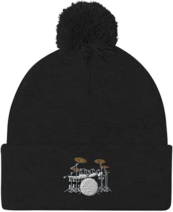 Amazon.com: Drummer Beanie, Drum kit hat, Drum hat, Embroidered Unisex ...