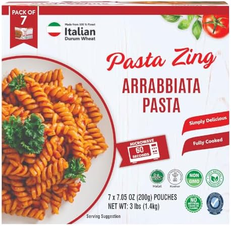 Amazon.com : Pasta Zing Microwavable Arrabbiata Pasta, Pack of 7, 7.05 ...