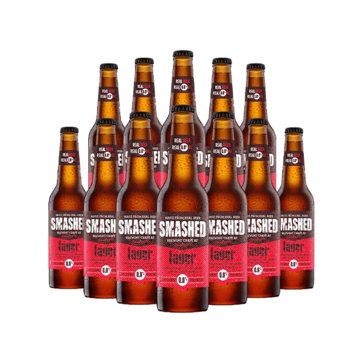 Smashed British Alcohol Free Lager 330ml Bottles 12 Pack : Amazon.co.uk ...