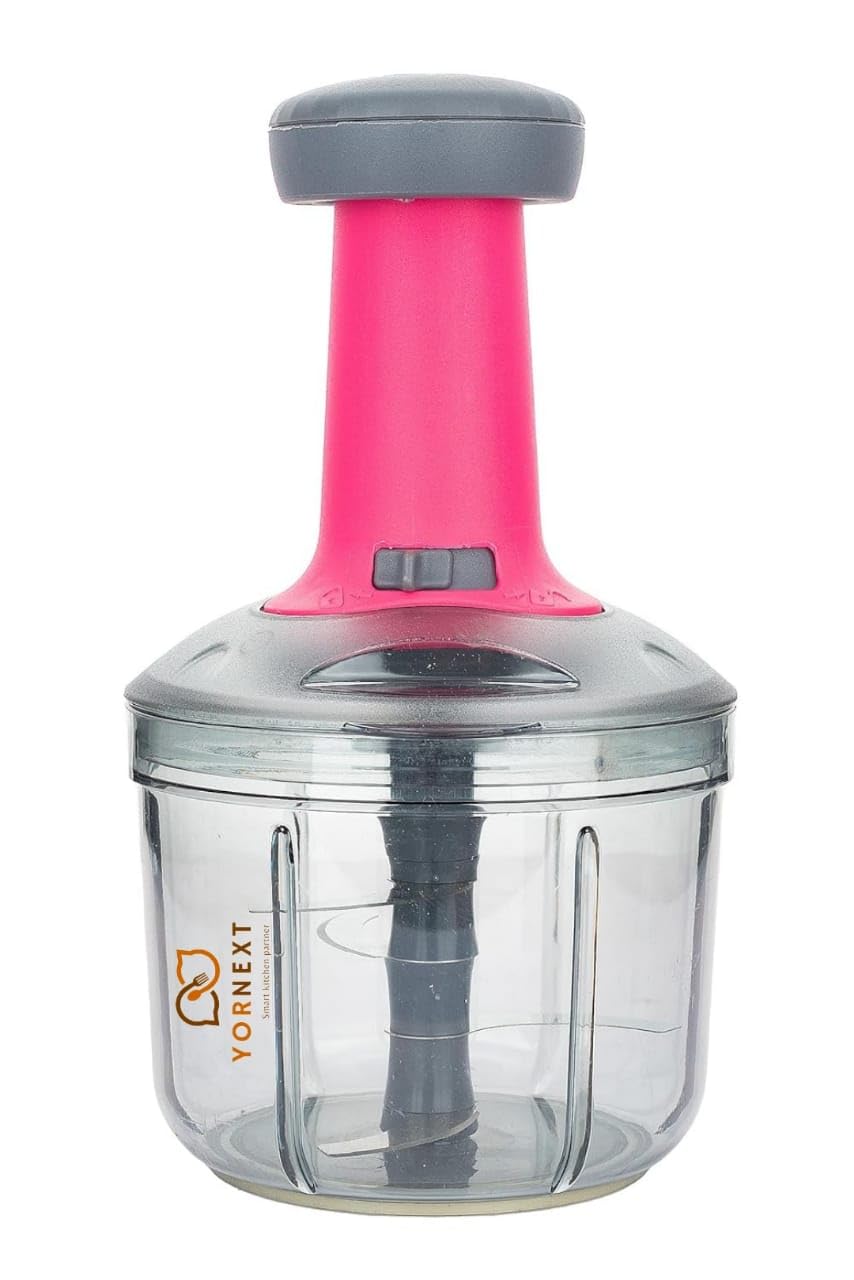 Push Chopper 900ml, Steel Large Manual Hand-Press Vegetable Chopper ...