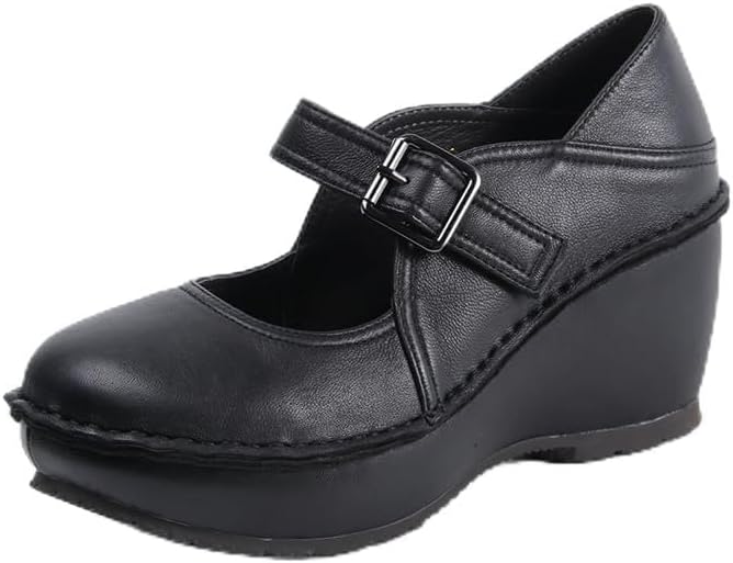 Amazon.com | Niche Retro Slope Follow-up Shoes, Thick Soled Mary Jane ...