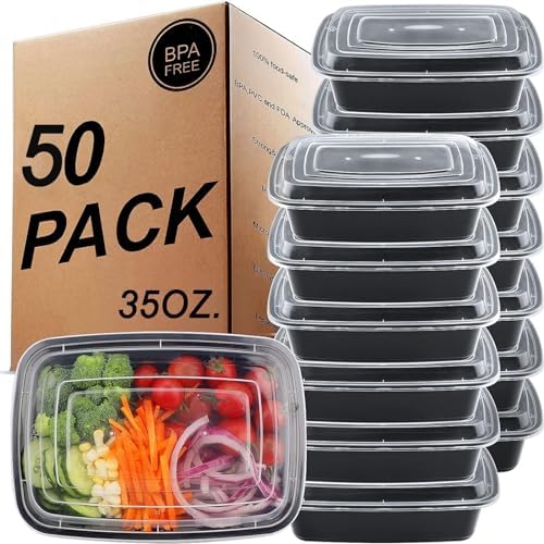 Amazon.com: Meal Prep Containers Reusable, 50Pack Food Storage ...