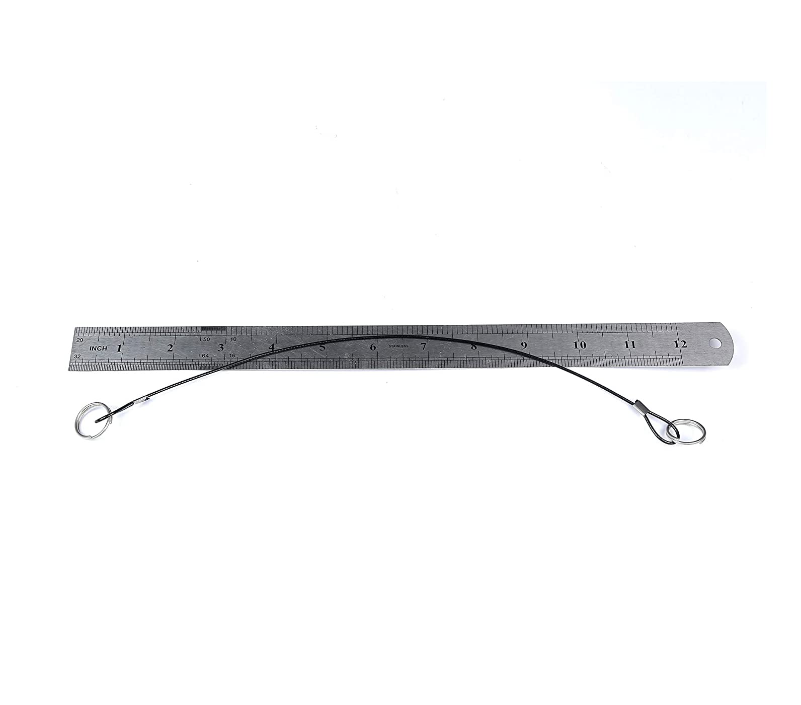 Snapklik.com : Safety Lanyard Double Loops Cable Black Coated Cover ...