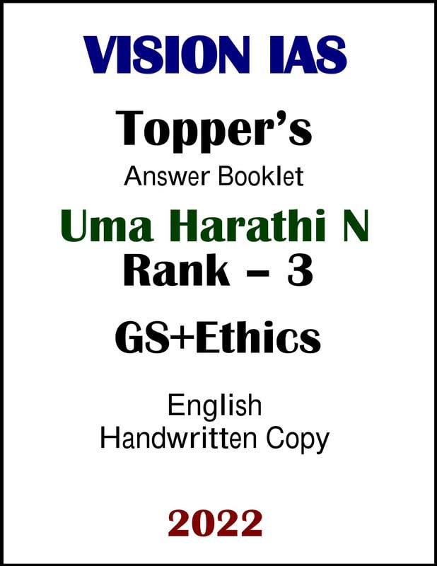 Buy Vision IAS Topper Uma Harathi N 2022 GS and Ethics Handwritten Copy ...