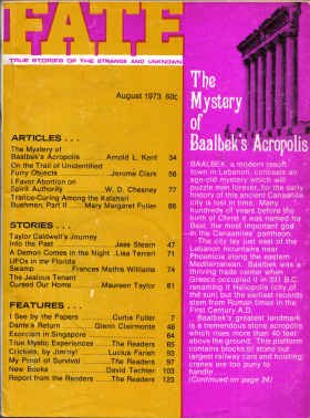 Fate Magazine, August 1973 (Volume 26, No. 8): unknown author: Amazon ...