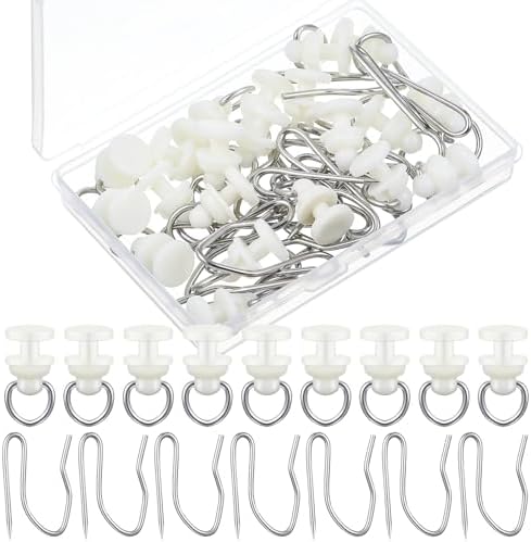 Amazon.com: Briwooody 100 Sets Curtain Track Hooks Metal Gliders for ...