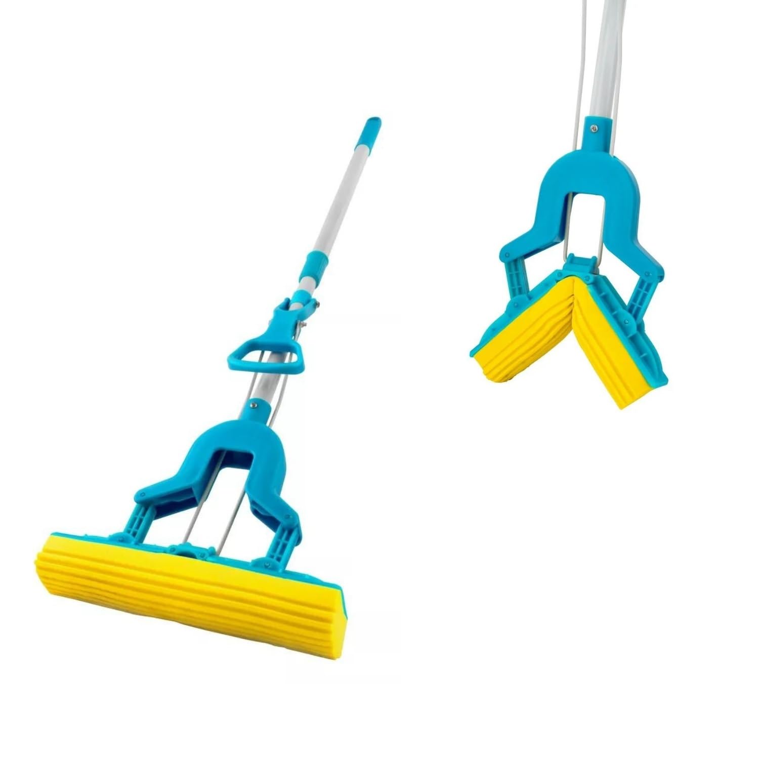 HOMESHOPA Super Absorbent Floor Sponge Mop with Telescopic Handle Self ...