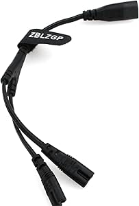 Amazon.com: ZBLZGP IEC Figure 8 Male to 2 Female Power Splitter Cable ...