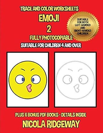 Trace and color worksheets (Emoji 2): This book has 40 trace and color ...