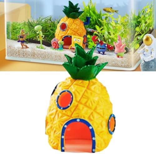 VAYINATO® Colourful Pineapple House Fish Hiding Cave Resin Ornaments ...