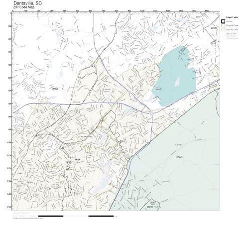 ZIP Code Wall Map of Dentsville, SC ZIP Code Map Laminated: Amazon.com ...