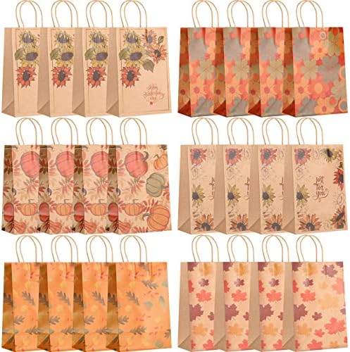 Amazon.com: Seajan 32 Pieces Thanksgiving Gift Bags with Tissue Paper ...