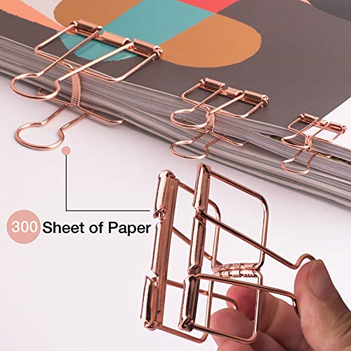 Snapklik.com : Rose Gold Wire Binder Clips And Cute Paper Clips Set ...