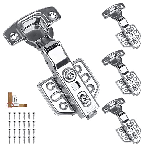 4 Pcs Soft Close Hinges,Kitchen Cupboard Hinges,110 Degree Full Overlay ...