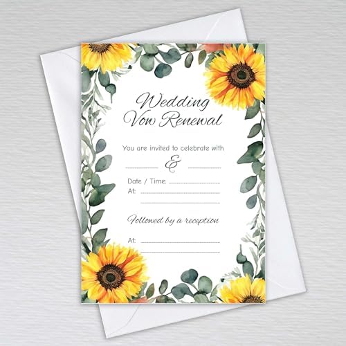 Pack of Wedding Vow Renewal Invitations with Envelopes: Dusty Blue ...