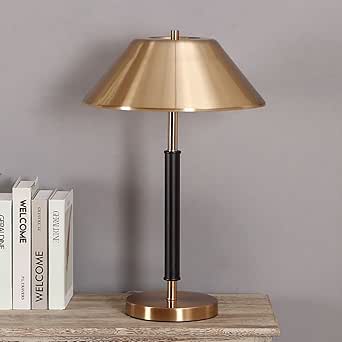 Soutas Gold Desk Lamp Brass Finish Table Mid Century Modern Metal Gold ...
