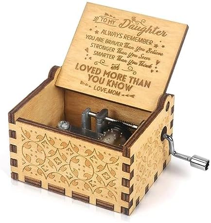 Amazon.com: Sunflower Wooden Engraved Colorful Music Box U R My ...