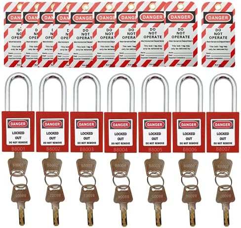Amazon.com: QWORK Lockout Tagout Lock Box Kit, with 10 Keyed Different ...