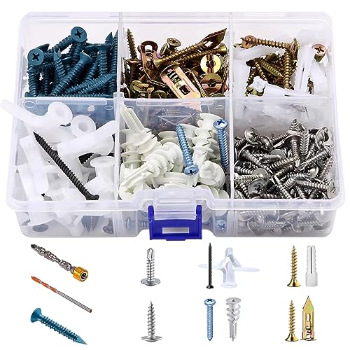 Snapklik.com : Multi-Purpose Wall Anchor Set 367PCS, Drywall Anchor Kit ...