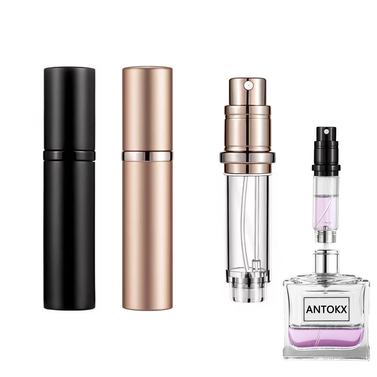 Travel Perfume Refillable Bottle Atomiser - 2-Pack 5ML ANTOKX Perfume ...