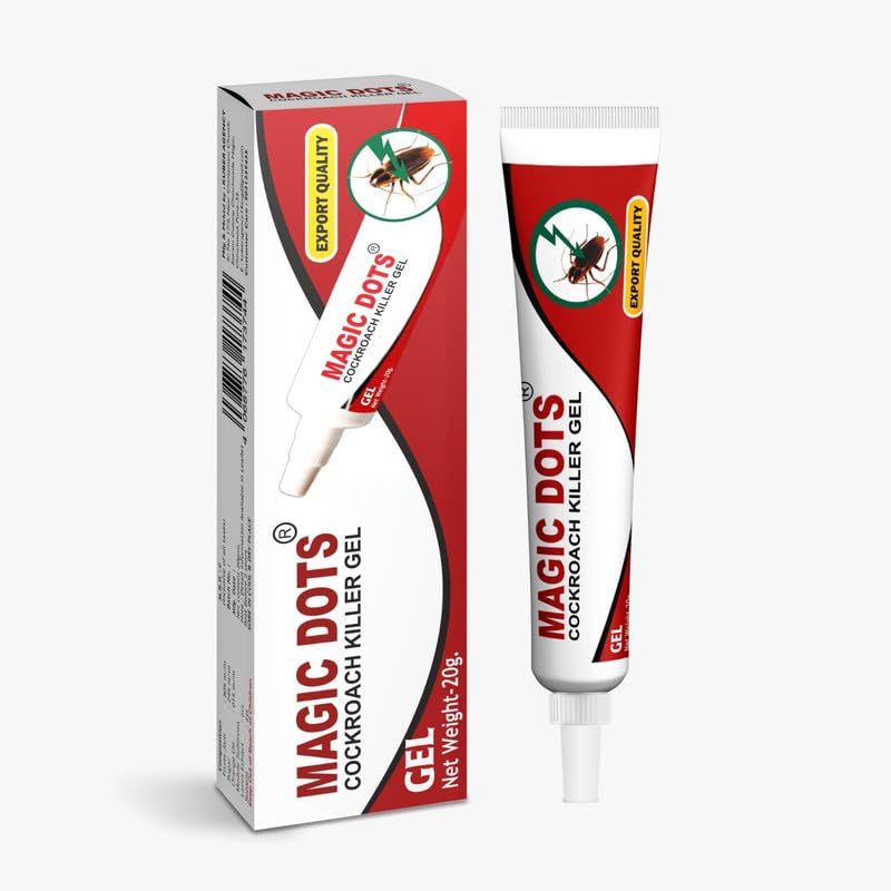 Magic Dots Cockroach Killer Gel Pack of 4 x 20g - Anti Cockroach Gel for Home Kitchen - Natural ...